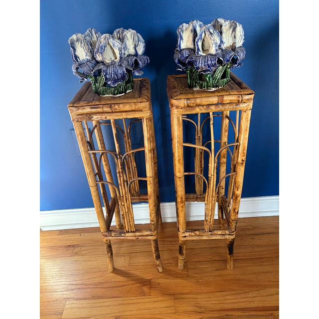 Bamboo Fern Stands, a Pair | Chairish