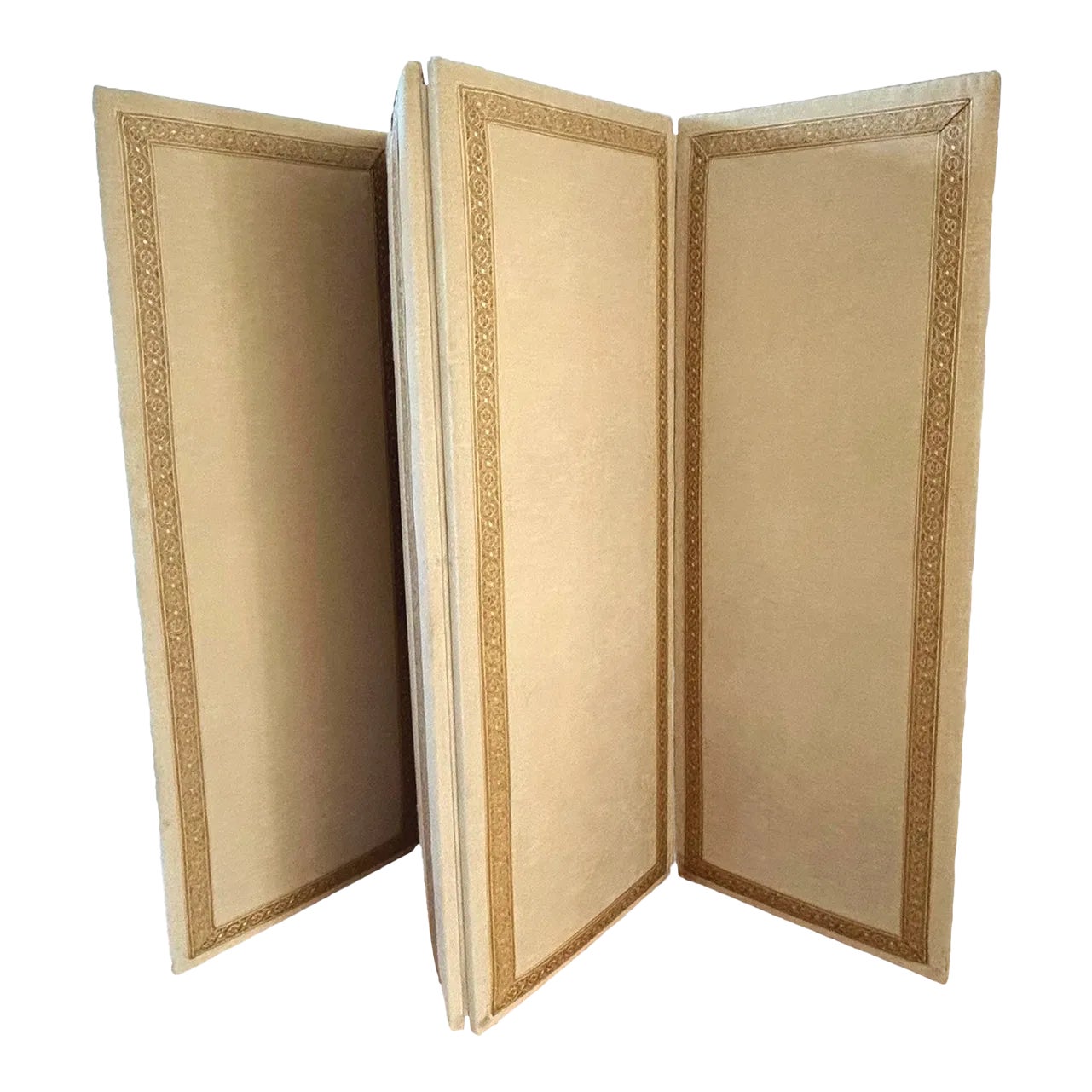 Custom 4-Panel Velvet Folding Screen | Chairish