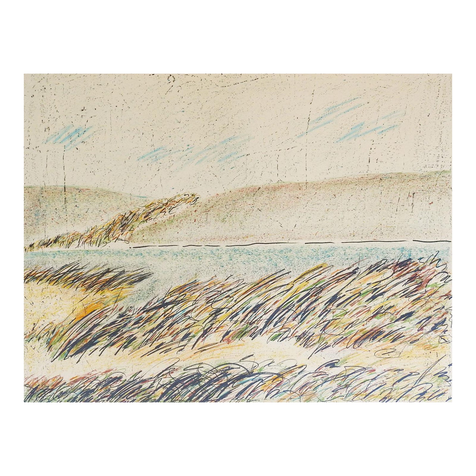 1970s Color Lithograph Landscape by Kleinrock | Chairish