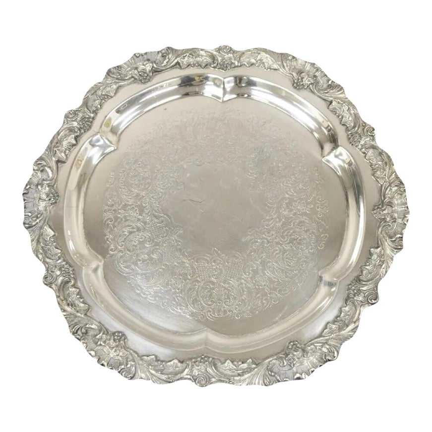 Vintage Sheffield Silver Co Usa Victorian Style Silver Plated Round ...