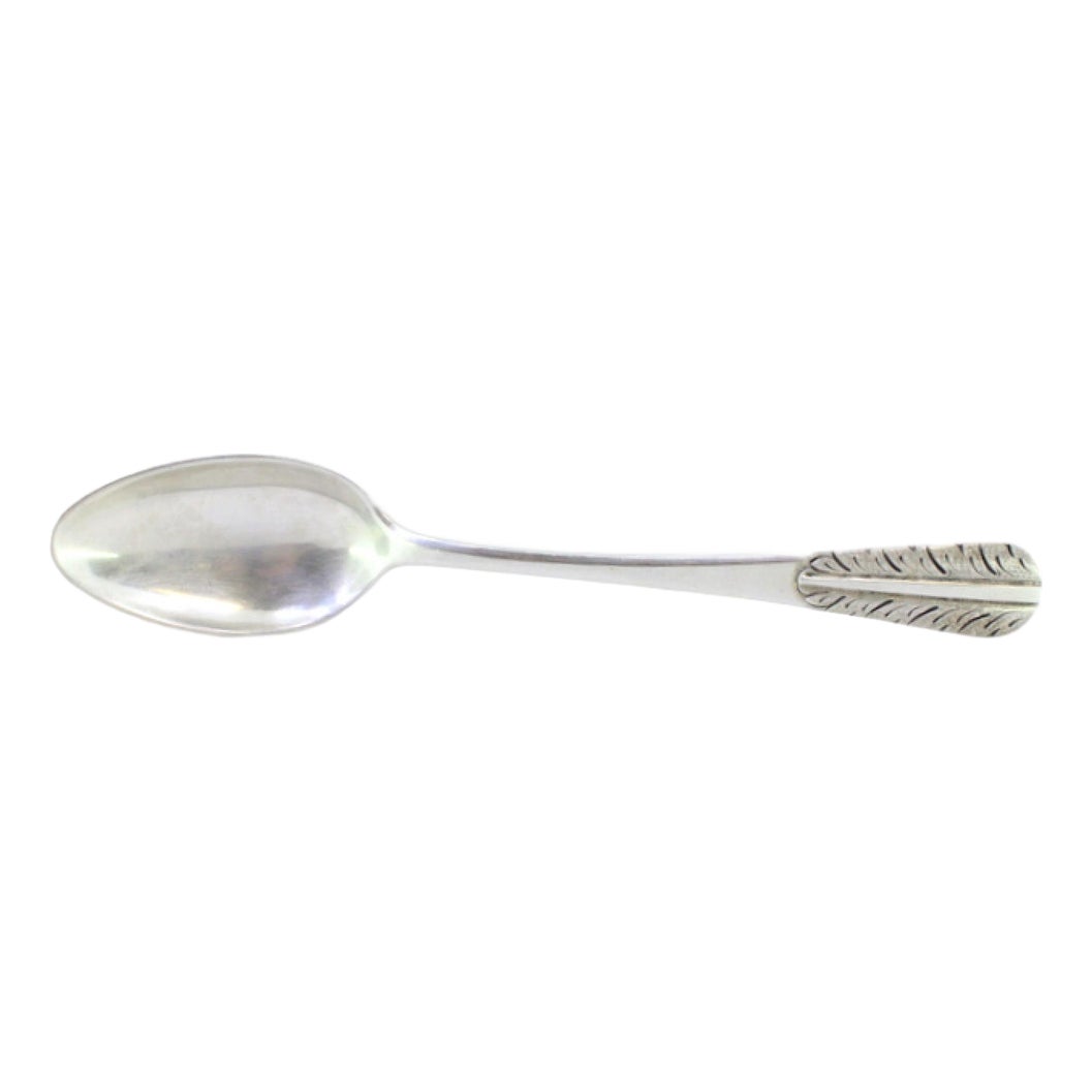 Silver Rice and Serving Spoon with Acanthus Leaves Embossed Handle ...