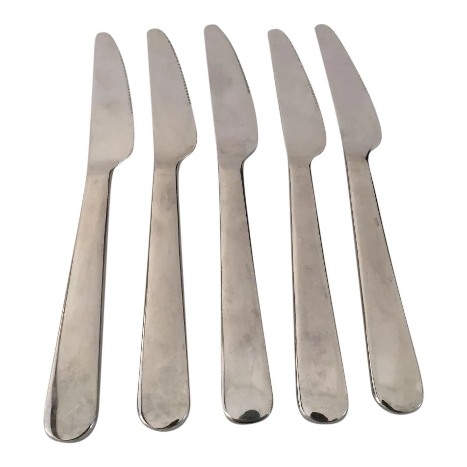 Mid-Century Stainless Steel Dinner Knives - Set of 5 | Chairish