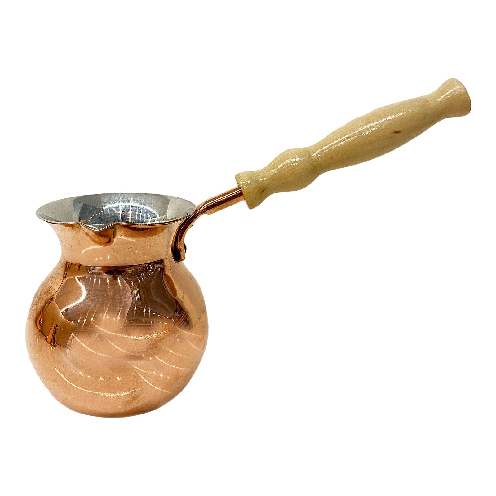 Hand Hammered Turkish Coffee Maker With Wood Handle | Chairish