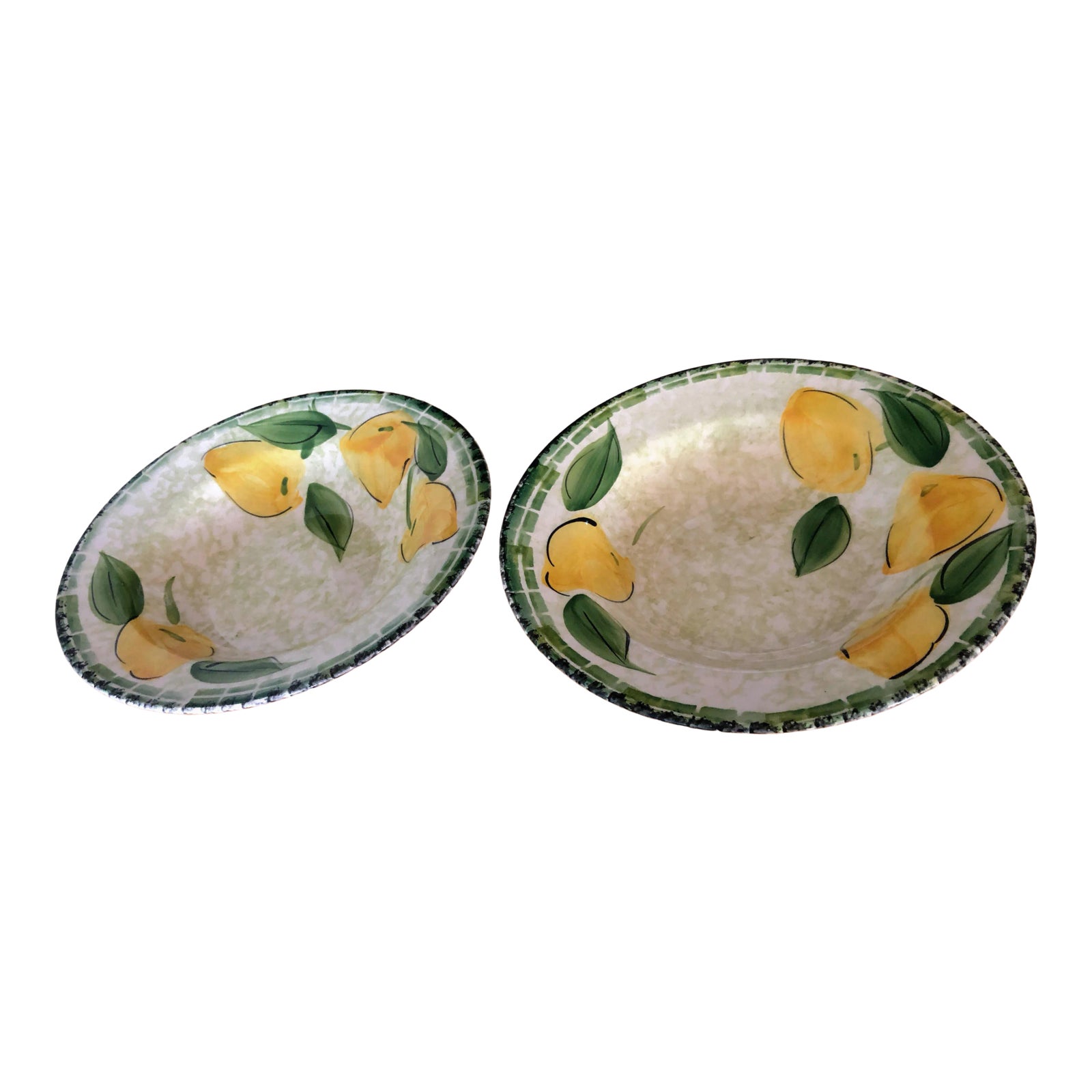 Vintage Tres CI Lemon Ceramic Bowls- a Pair | Chairish