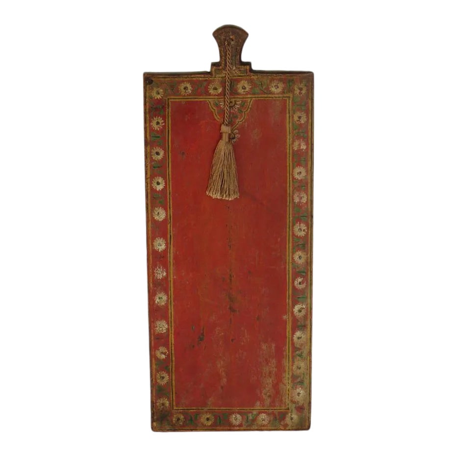 Asian Painted Wooden Document Board | Chairish
