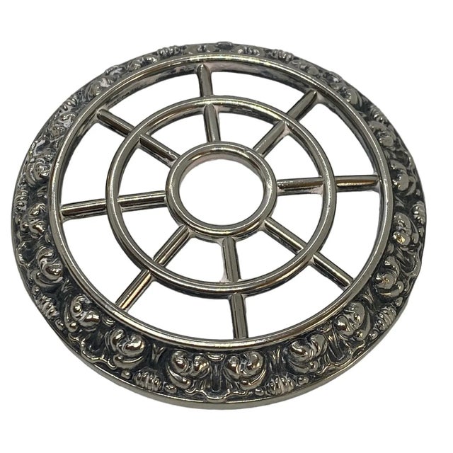 Mid 20th Century Silver Plated Rose Bowl Flower Frog Arranger Vase by ...