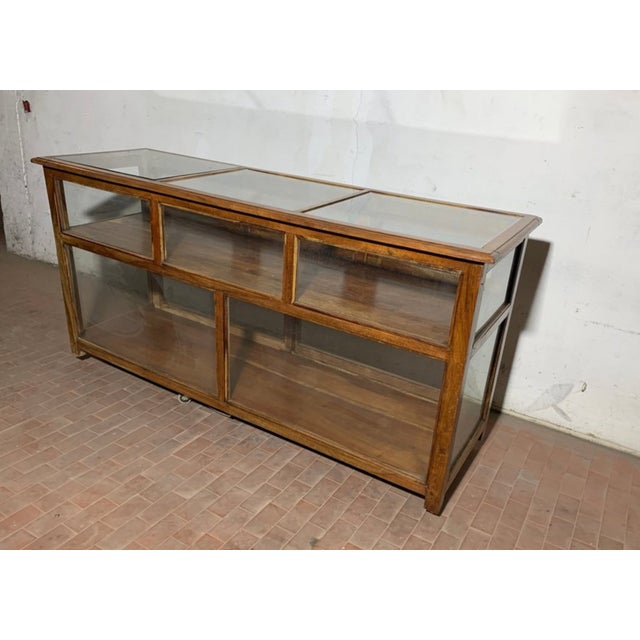 Vintage Exhibitor Counter in Teak | Chairish