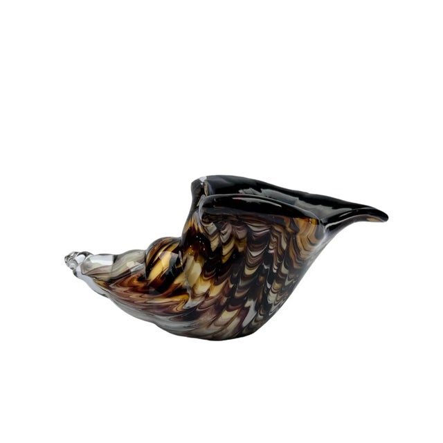 Vintage Hand-Blown Art Glass Sea Shell | Chairish