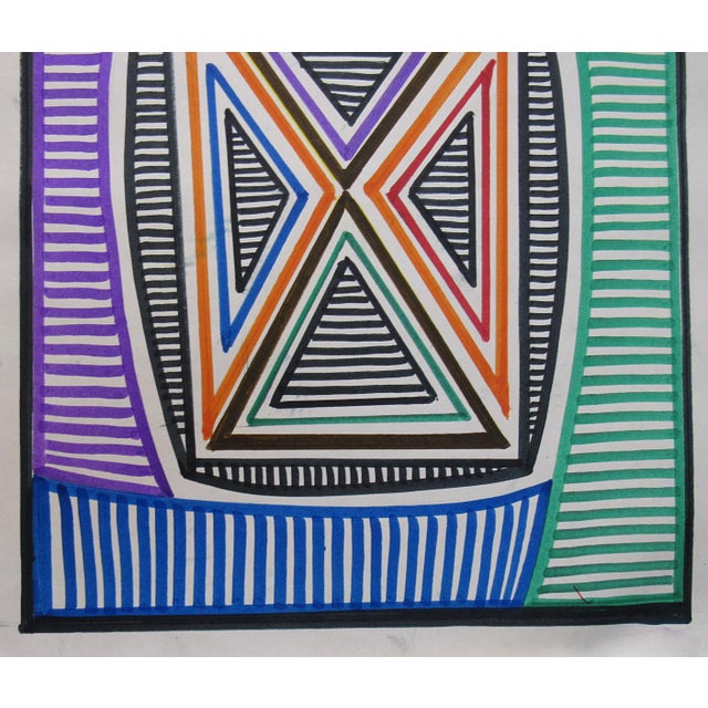 Mid 20th Century Geometric Abstract Marker Drawing by Achillo Sullo ...