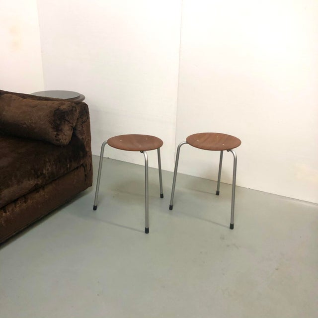 Restored Tripod Dot Stools | Pair | Chairish