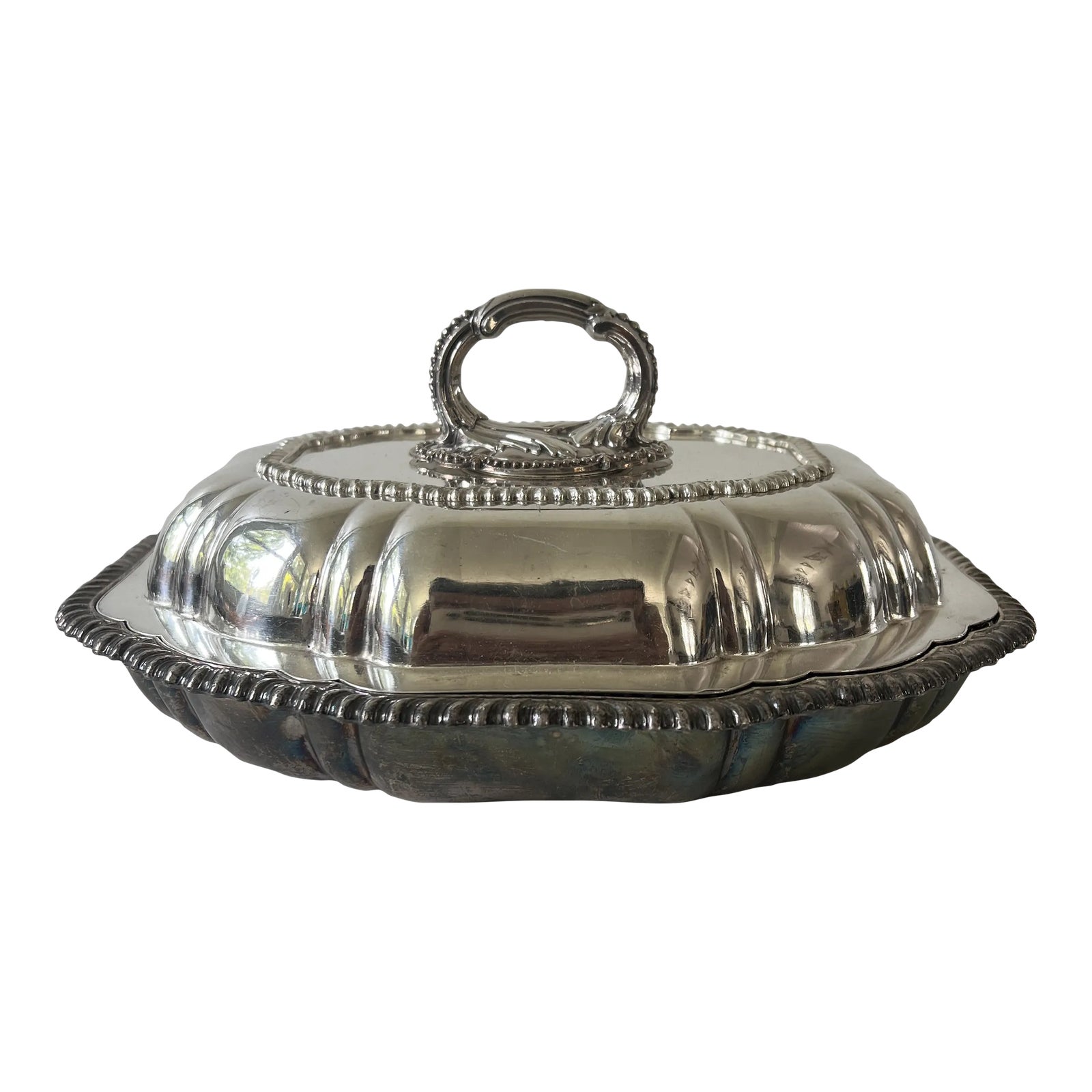 Vintage Silverplated Serving Dish With Lid-2 Pieces | Chairish