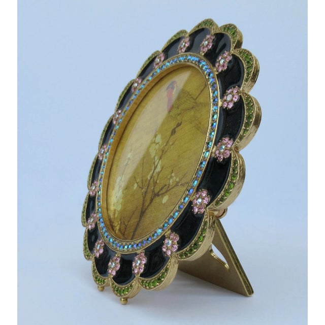 Vintage Jay Strongwater Round Enameled & Swarovski Crystal Picture ...