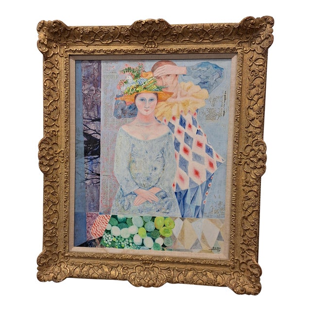 1970s Jacques Boeri French Expressionism "Jardin Imaginaire " Collage ...