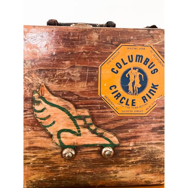 Vintage 1940's Nyc Roller Skate Wood Case | Chairish