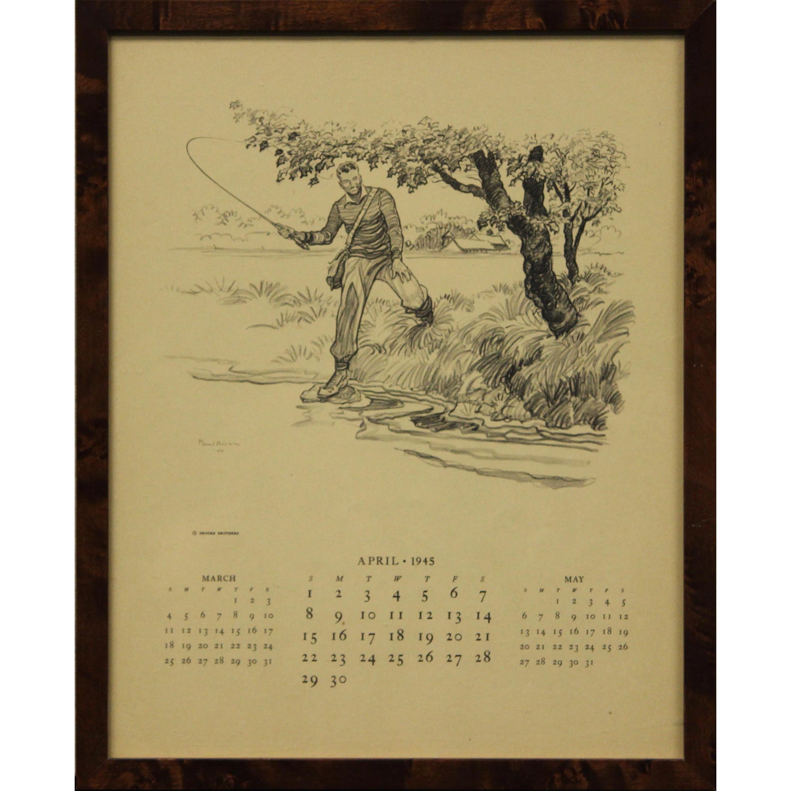 "Brooks Brothers Calendar, April 1945" | Chairish