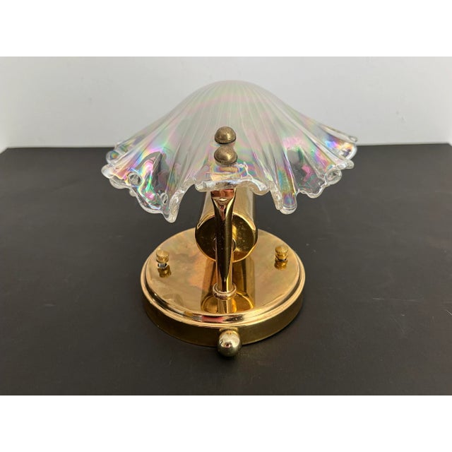 Modern Iridescent Shell Wall Light | Chairish