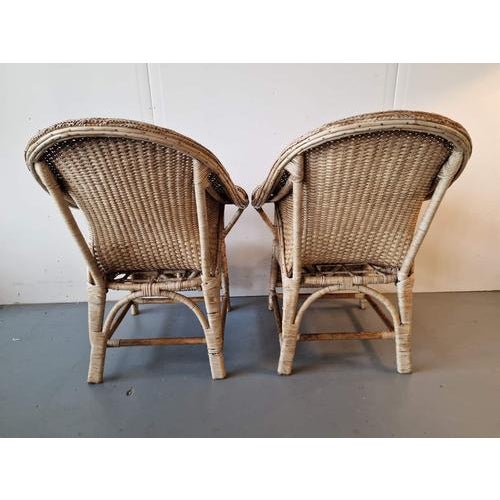 Vintage Burmese Woven Rattan Lounge Chairs, Set of 2 | Chairish