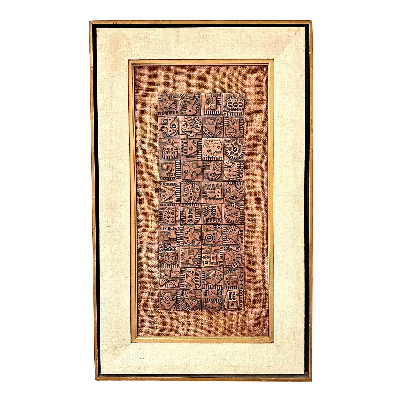 Mid 20th Century Vintage Mid Century Modern Brutalist Relief Art ...