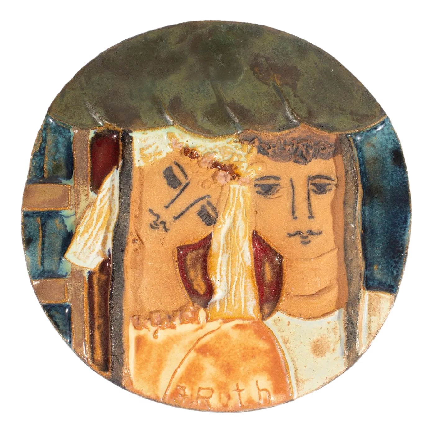 Ruth Faktor Faktorowicz Ceramic Wall Plaque | Chairish