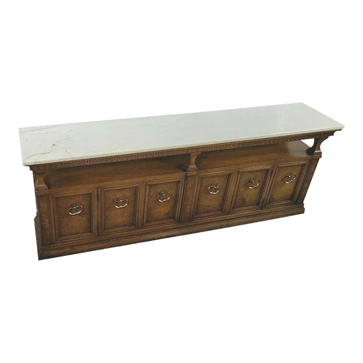 Mid-Century Modern Sideboard With Marble Top Floating Top Buffett ...