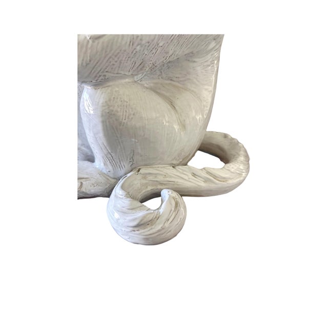 Mid Century Large Italian Ceramic Capuchin Monkey Statue | Chairish