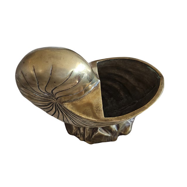 Solid Brass Seashell Planter – Mid-Century Modern Vintage | Chairish