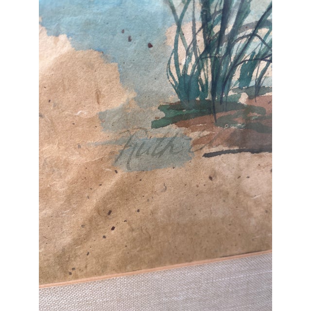 Vintage Heron Watercolor Painting Framed and Signed by the Artist ...