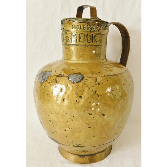 Large Antique Mid 19th Century Hand Hammered Solid Brass Dutch Skim ...