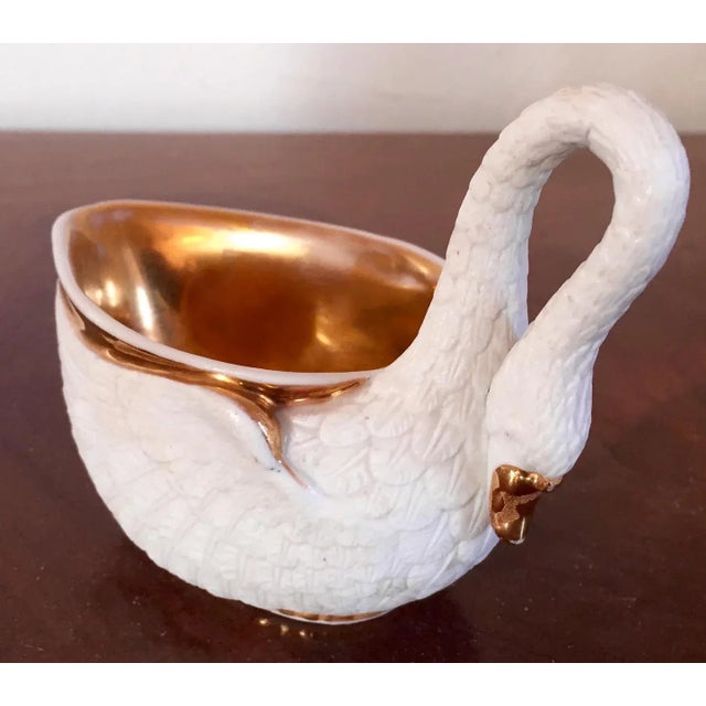 Early 19th Century French Empire Porcelain Swan Creamer | Chairish