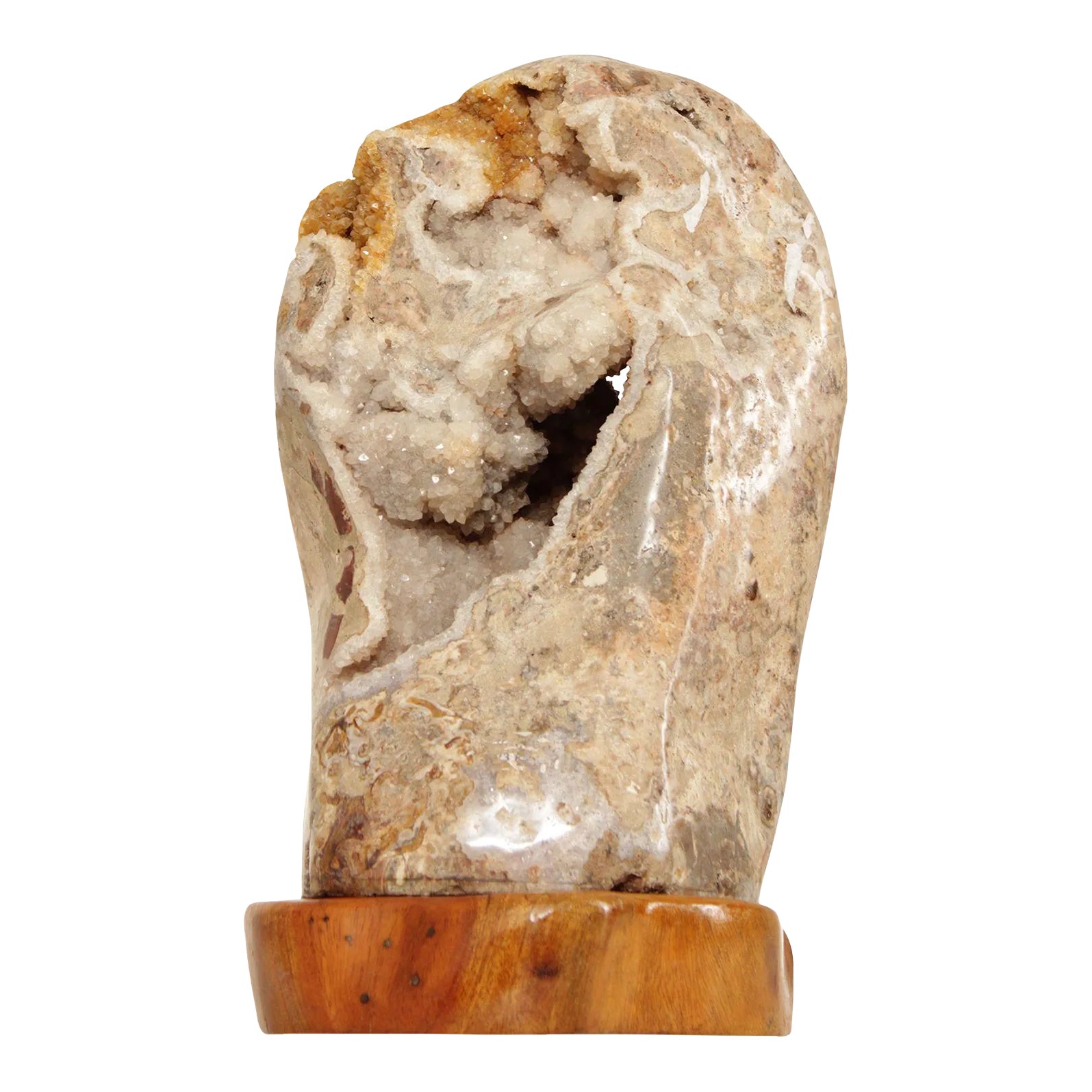 Large Natural Geode Crystal Decorative Sculpture | Chairish