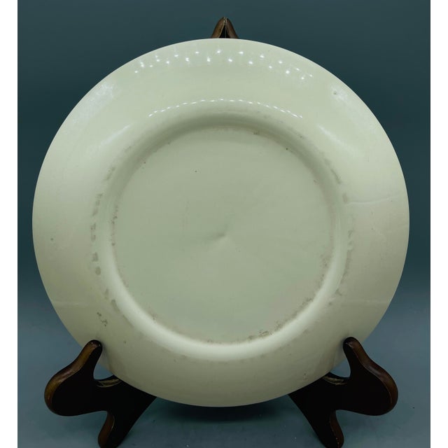 Mixed Set of 5 Vintage Green Stoneware Dinner Plates | Chairish