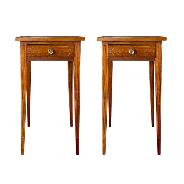 Early 19th Century English Hepplewhite Inlaid Side Tables - a Pair ...