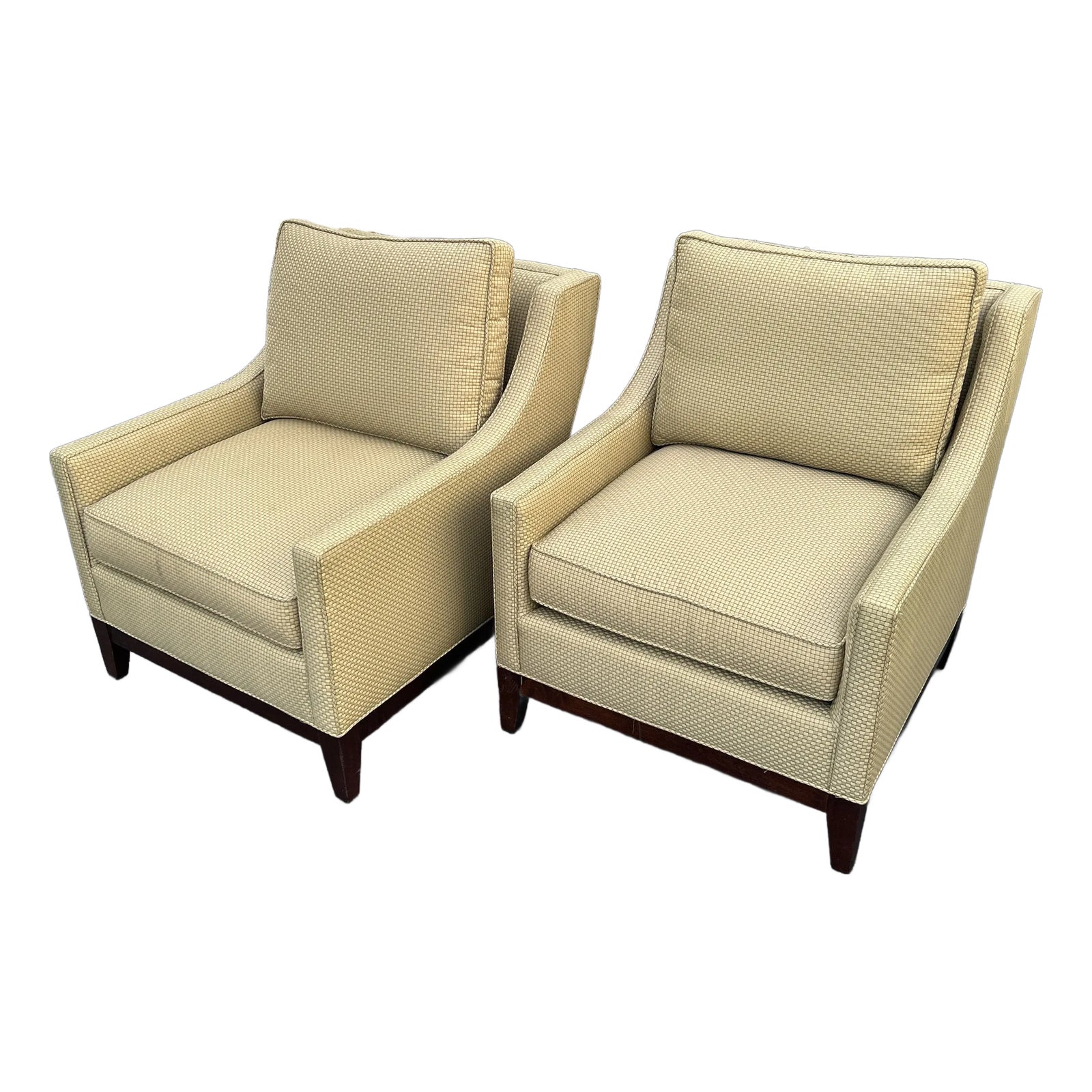 Pair of Pearson Green Lounge Chairs | Chairish