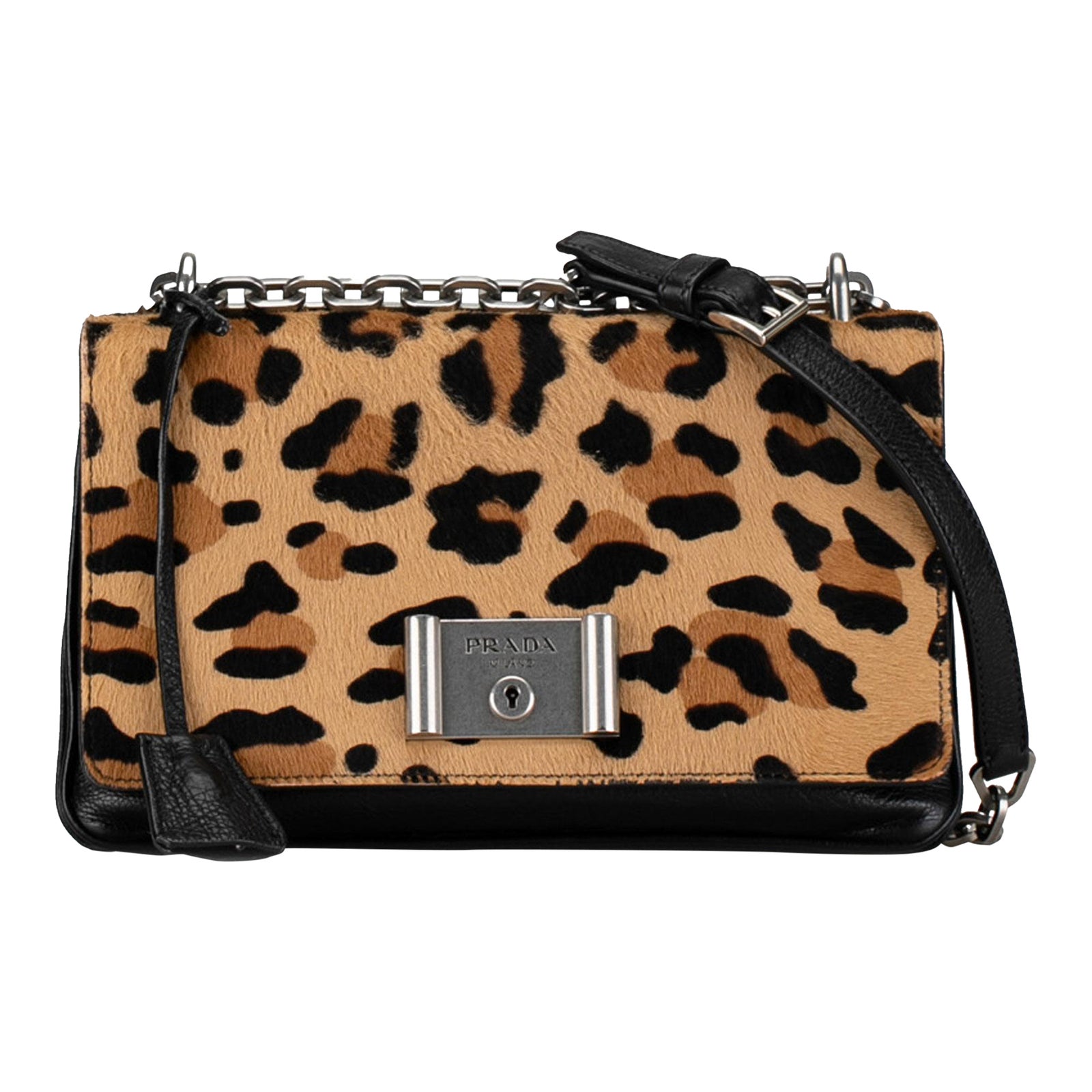 Prada Cavallino Leopard Print Crossbody Bag | Chairish