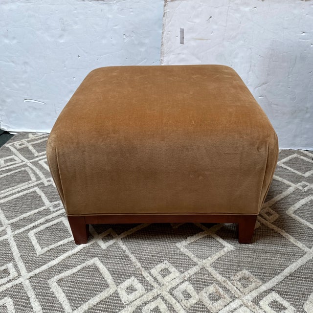 John Charles Custom Microsuede Ottoman | Chairish