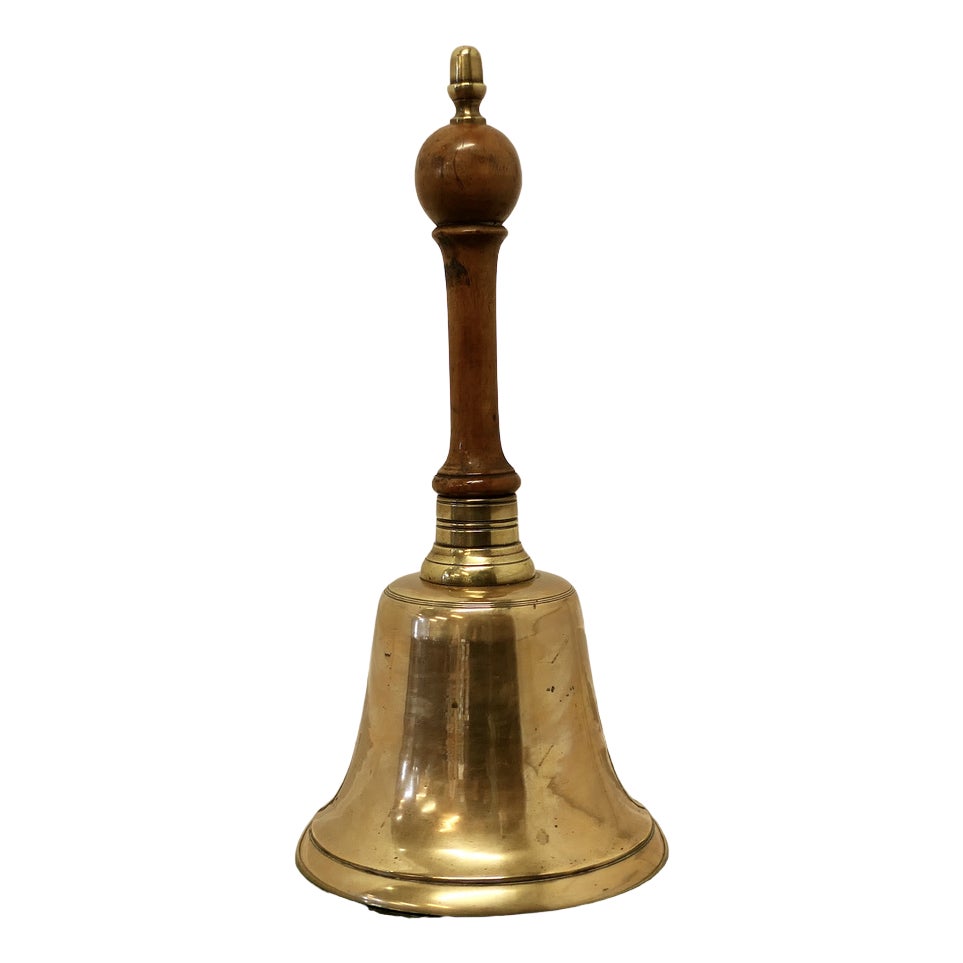 Antique Brass Hand Bell | Chairish