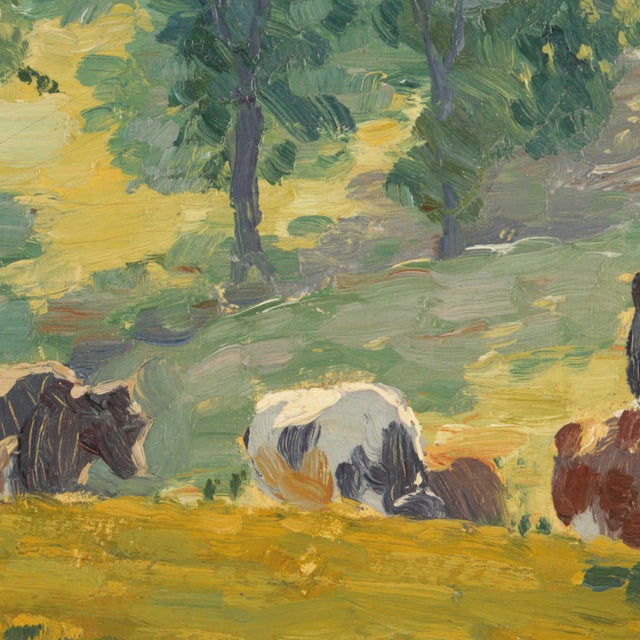 Edward Charles Volkert Pastoral Landscape Painting, Circa 1900 | Chairish