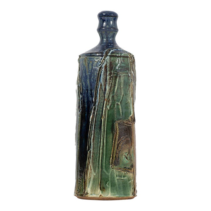 Berning Signed Studio Pottery Bottle Vase | Chairish
