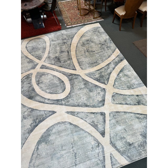 8ft11in × 11ft12in Global Views Meander Wool + Silk Area Rug | Chairish