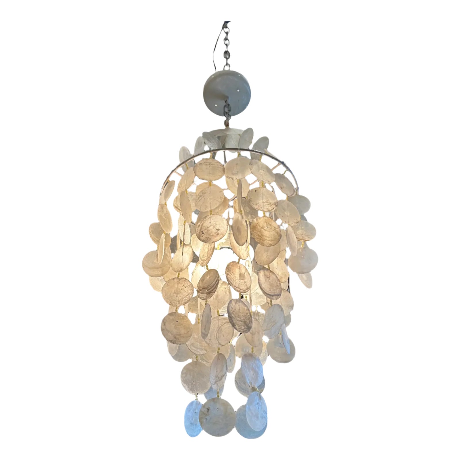 Modern Capiz Shell Chandelier | Chairish