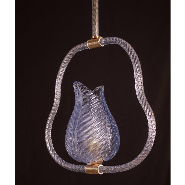 Blue Murano Glass Pendant by Barovier E Toso, 1950s | Chairish