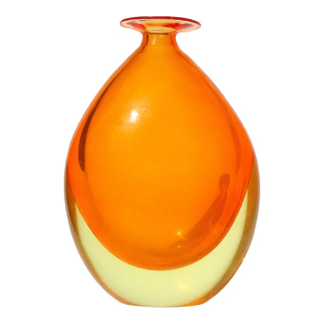 Vintage Murano Sommerso Bright Orange Yellow Glowing Uranium Italian ...