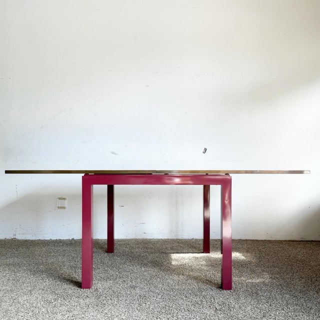 Postmodern Purple Lacquer Laminate Extendable Card/Dining Table With ...