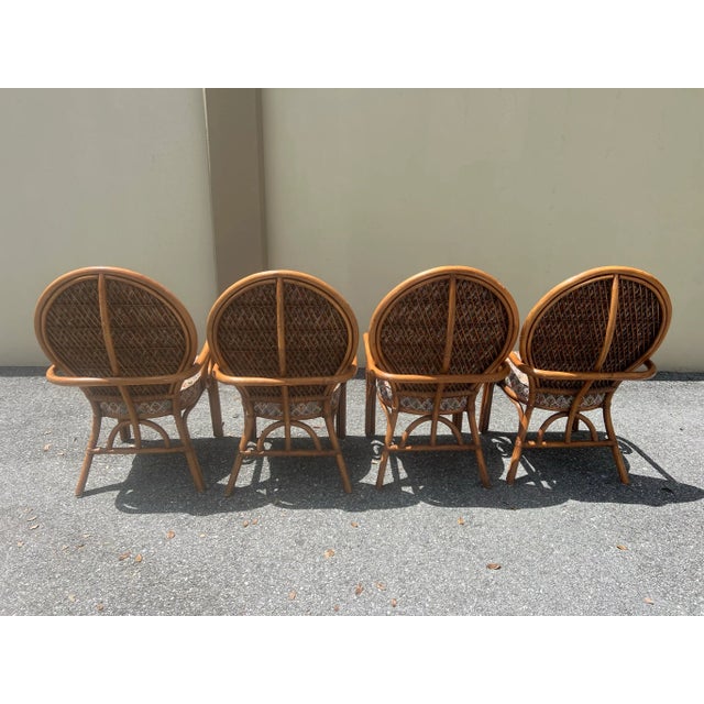 4 Bamboo Rattan Dining Chairs | Chairish