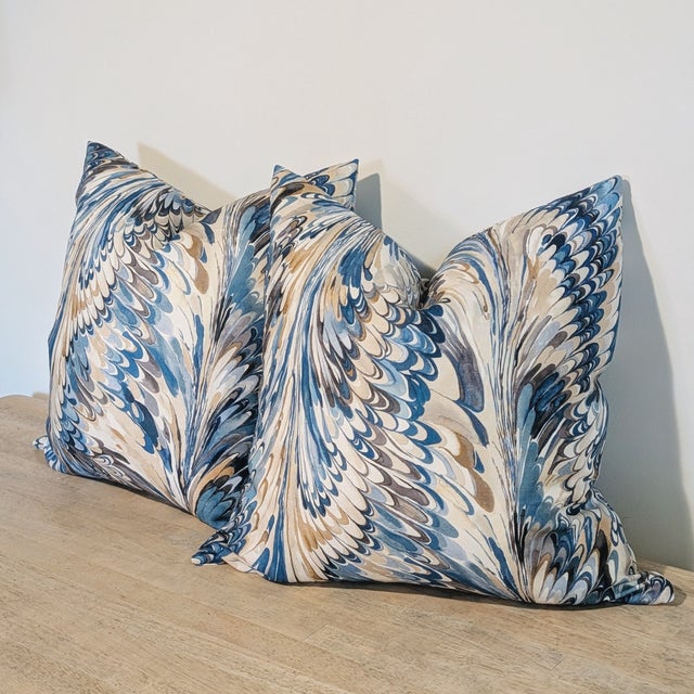 Lee Jofa Taplow Pillow Covers in Blue- Set of 2 | Chairish