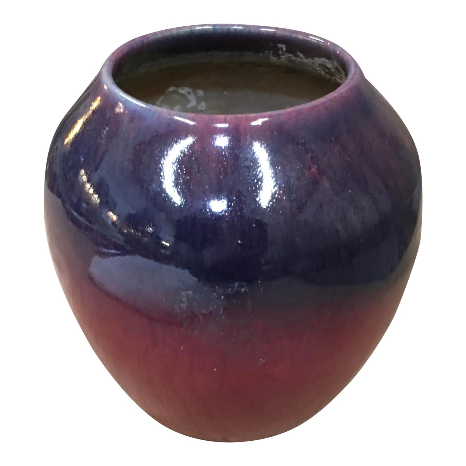 Vintage Purple and Mauve Glazed Vase | Chairish