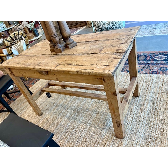 Antique 19th C. Primitive European Pine Farm Table | Chairish