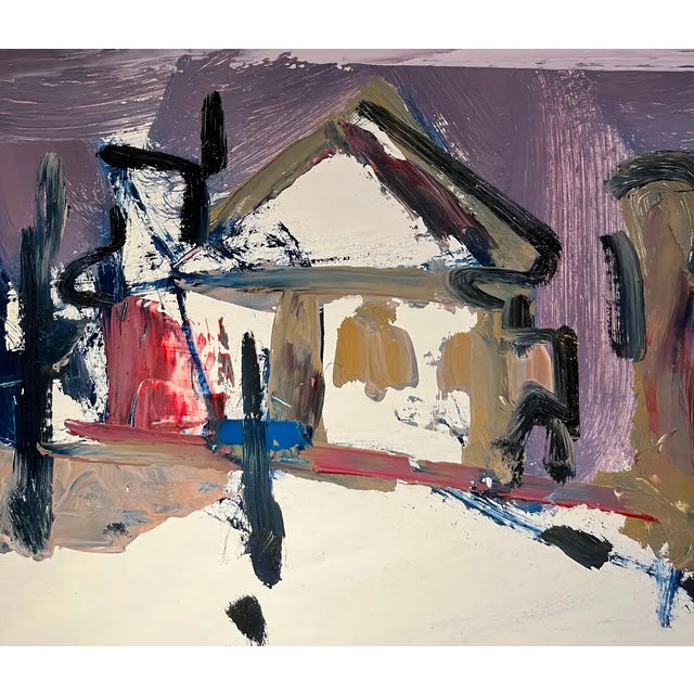 Jean Krille, Landscape 137, Oil on Masonite | Chairish