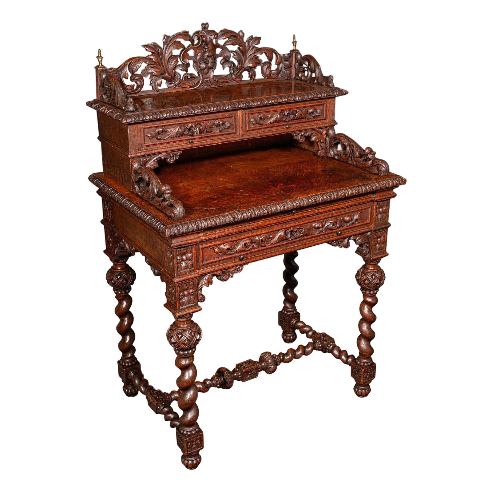 Antique Correspondence Desk, Scottish Oak Writing Table, Gothic Taste ...