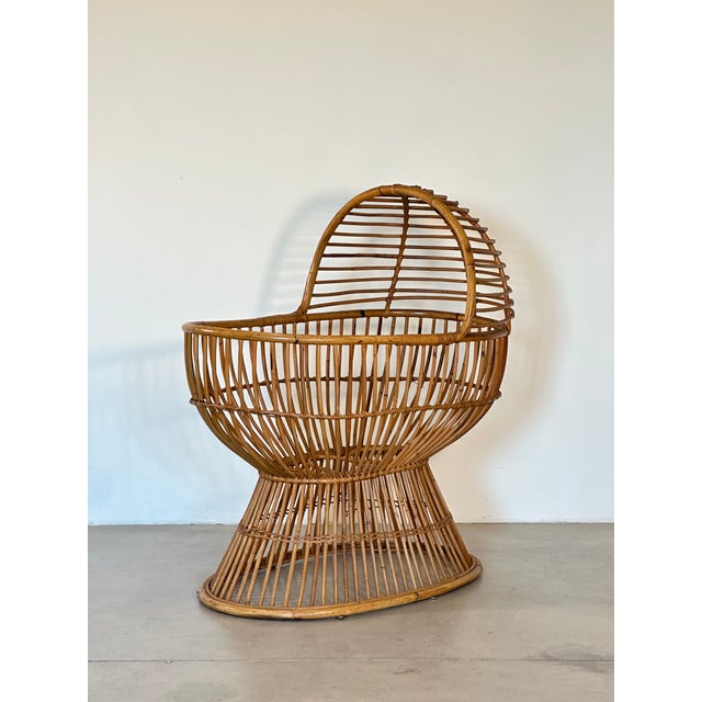 Vintage Rattan and Bamboo Cradle, 1970s | Chairish